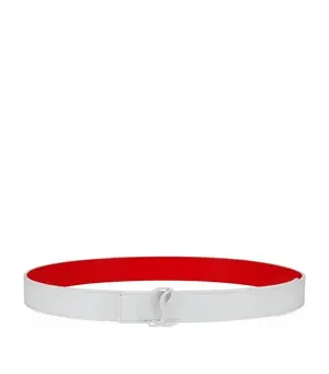 CHRISTIAN LOUBOUTIN Christian Louboutin Loubi54 Leather Belt White