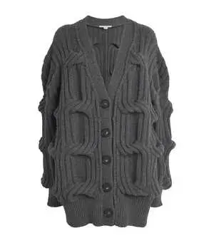 Stella McCartney Virgin Wool Falabella Cardigan - Grey