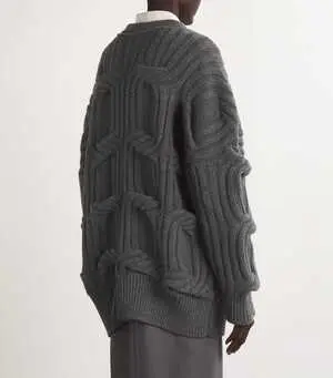 Stella McCartney Virgin Wool Falabella Cardigan - Grey