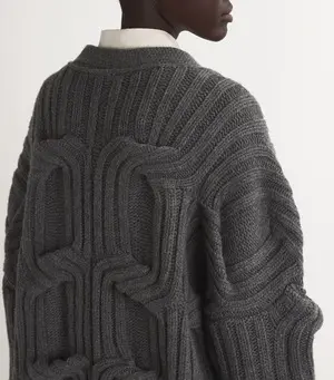 Stella McCartney Virgin Wool Falabella Cardigan - Grey