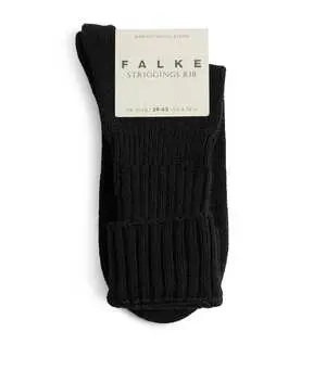 Falke Virgin Wool-blend Striggings Socks - Black