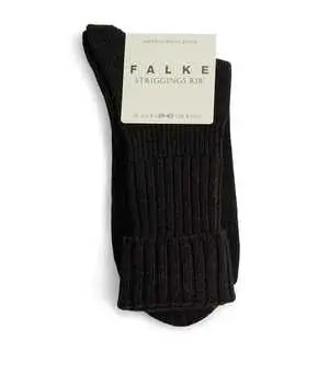 Falke Virgin Wool-Blend Striggings Socks Grey