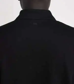AMI Paris Organic Cotton De Coeur Polo Shirt - Black