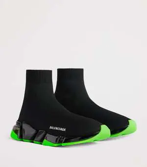 Balenciaga Clear Sole Speed 2.0 Sneakers - Black