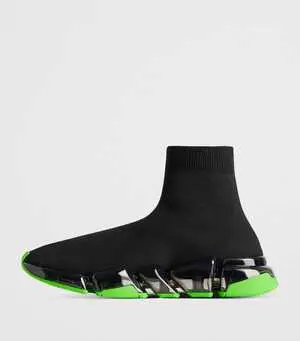 Balenciaga Clear Sole Speed 2.0 Sneakers - Black