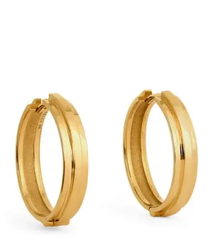 AZLEE Staircase 3-tier Huggie Earrings - Gold
