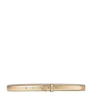 JIMMY CHOO Helina Mini Leather Belt - Gold