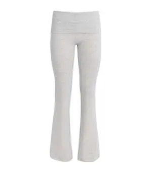 SKIMS Cotton-blend Fold-over Trousers - Grey