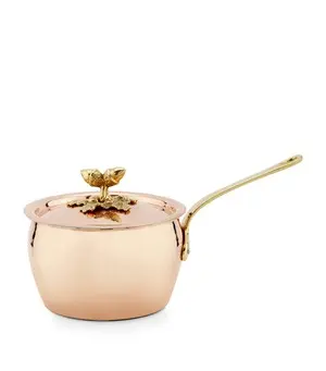 RUFFONI Historia Hammered Copper Saucepan With Lid - Gold