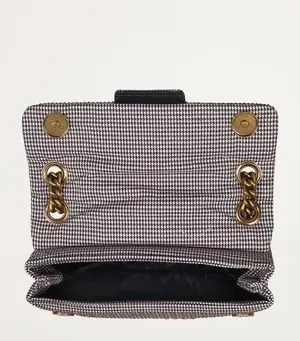 Kurt Geiger Mini Houndstooth Kensington Shoulder Bag - Beige
