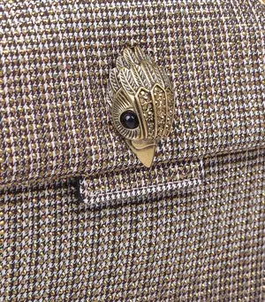 Kurt Geiger Mini Houndstooth Kensington Shoulder Bag - Beige