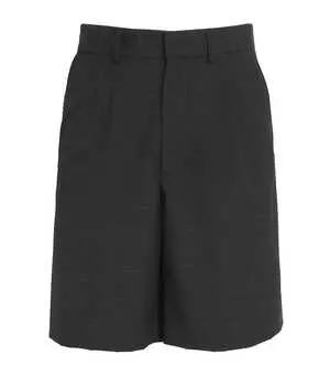 Commas Wool-linen Heathered Tailored Shorts