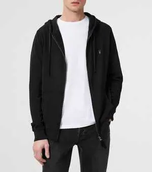 ALLSAINTS Organic Cotton Brace Zip-up Hoodie