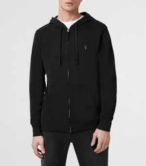ALLSAINTS Organic Cotton Brace Zip-up Hoodie