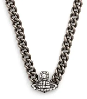 VIVIENNE WESTWOOD Graziella Choker Necklace With Cubic Zirconia - Silver
