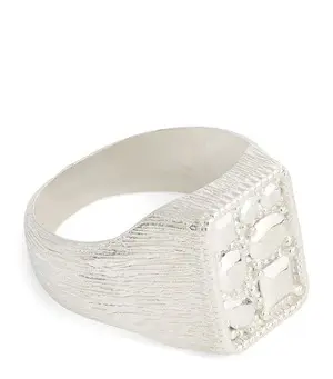 BLEUE BURNHAM Cottage Garden Signet Ring - Silver