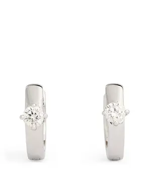 ANITA KO Gold And Diamond Huggie Earrings - White