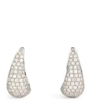 ANITA KO Small Gold And Diamond Claw Earrings - White