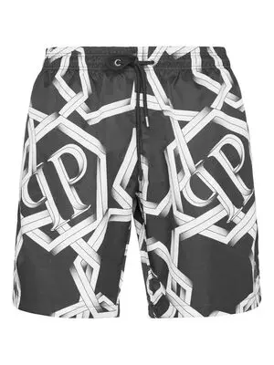 Philipp Plein Printed Swim Shorts - Black