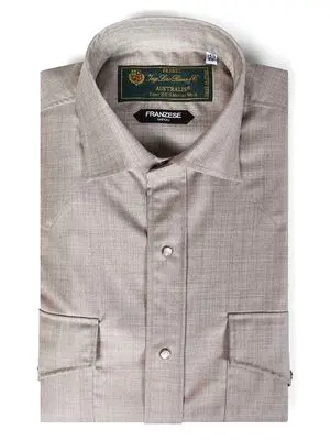 FRANZESE COLLECTION Virgin Wool Shirt - Brown