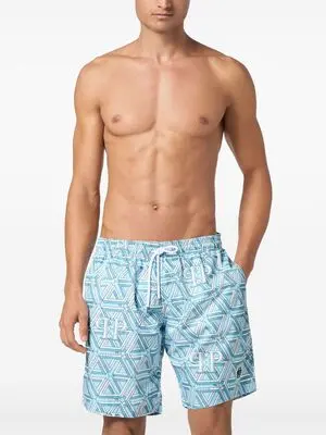 Philipp Plein Monogram Swim Shorts - Blue