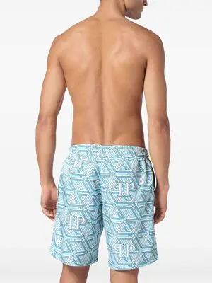 Philipp Plein Monogram Swim Shorts - Blue