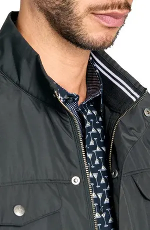 CON.STRUCT Slim Fit Recycled Hybrid Field Jacket - Black