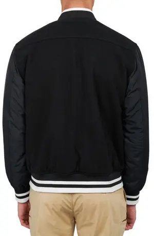 CON.STRUCT Solid Varsity Jacket - Black