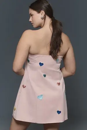Mare Mare Strapless Heart-Embellished Mini Dress In Pink - 37% Off |  Editorialist