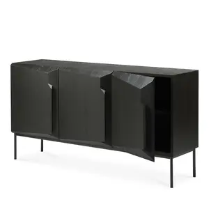ETHNICRAFT Stairs Three Door Sideboard - Oak Black