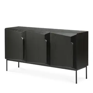 ETHNICRAFT Stairs Three Door Sideboard - Oak Black