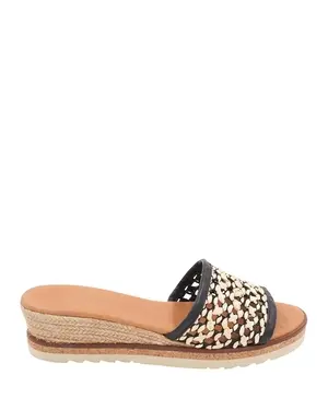 Andre Assous Nessie Wedge Sandals - Black Natural
