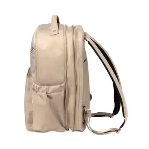 BAGGALLINI Tribeca Expandable Laptop Backpack - Taupe Twill