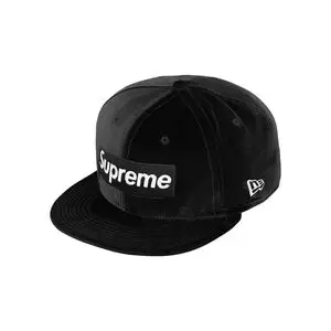 Supreme Velour Box Logo New Era Cap - Black