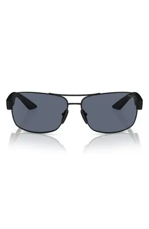 Prada 65mm Oversized Pillow Sunglasses - Matte Black