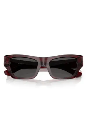 Burberry 52mm Cat-eye Sunglasses - Red Check/ Dark Grey