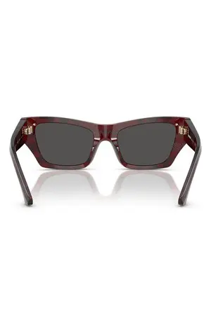 Burberry 52mm Cat-eye Sunglasses - Red Check/ Dark Grey