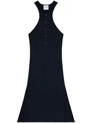COURREGES Cotton Rib Knit Dress - Blue