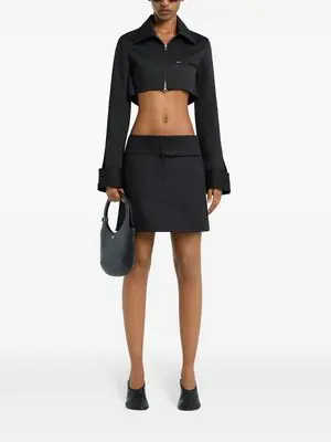 COURREGES Logo-embellished Cropped Jacket - Black