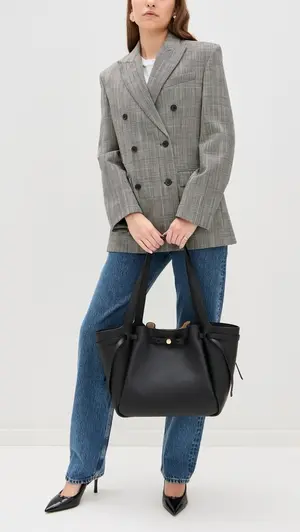 Tory Burch Pebbled Leather Tote - Black