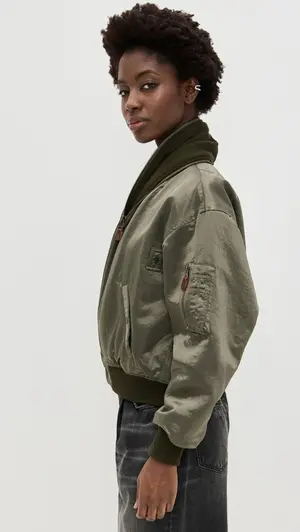 R13 Zip Collar Flight Jacket