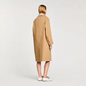 Sandro Trench Coat With Rhinestone Collar