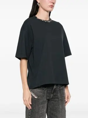 GOLDEN GOOSE Embellished Cotton T-shirt - Black