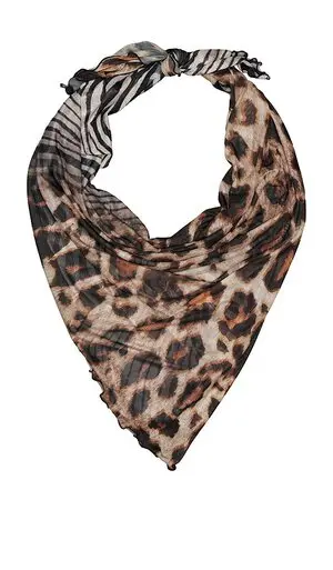 Agua Bendita X Verona Scarf In Brown - Wild Leopard Multi