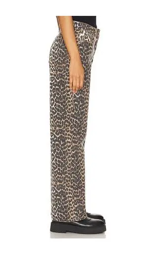 GANNI Izey Wide Leg Jeans - Brown
