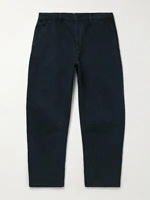 NILI LOTAN Emir Straight-leg Cotton-blend Twill Trousers - Blue