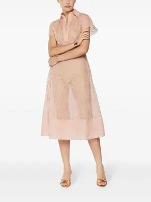 GENNY Floral-embroidery Midi Dress