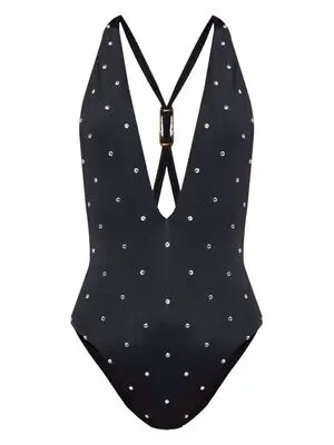 Versace Crystal-embellished Swimsuit - Black