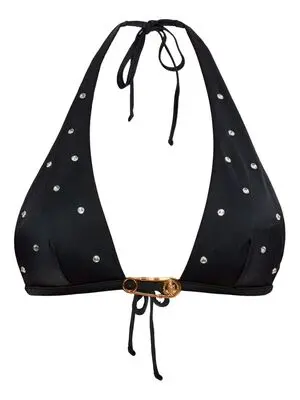 Versace Crystal-embellished Triangle Bikini Top - Black