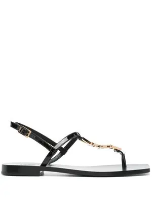 Versace V-chain Sandals - Black